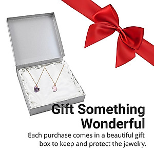 Shop LC Crystal Necklaces - Handmade Healing Amethyst & Rose Quartz Raw Gemstone Necklace Sets - 24" Necklace Length - Set of 2 Jewelry Birthday Gifts for Women