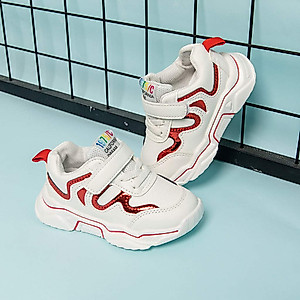 Jchen Little Kids Casual Athletic Shoes,Kids Baby Girls Boys Sparkly Patchwork Sports Shoes Mesh Lightweight Running Sneakers