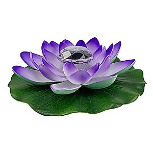 RNSUNH Solar Floating Lotus Lights Solar Power Energy Floating Lotus Flower LED Accent Light Floating Pool Flower Lights for Swimming Pool Yard Garden Wedding Decor