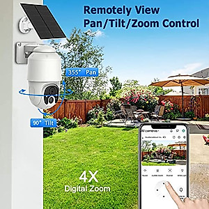 HOSAFE.COM Security Cameras Outdoor Wireless Solar Powered, Pan Tilt Battery WiFi Cameras for Home Security, 2K Color Night Vision, 2 Way Talk, PIR Human Motion Detection & Phone Alerts