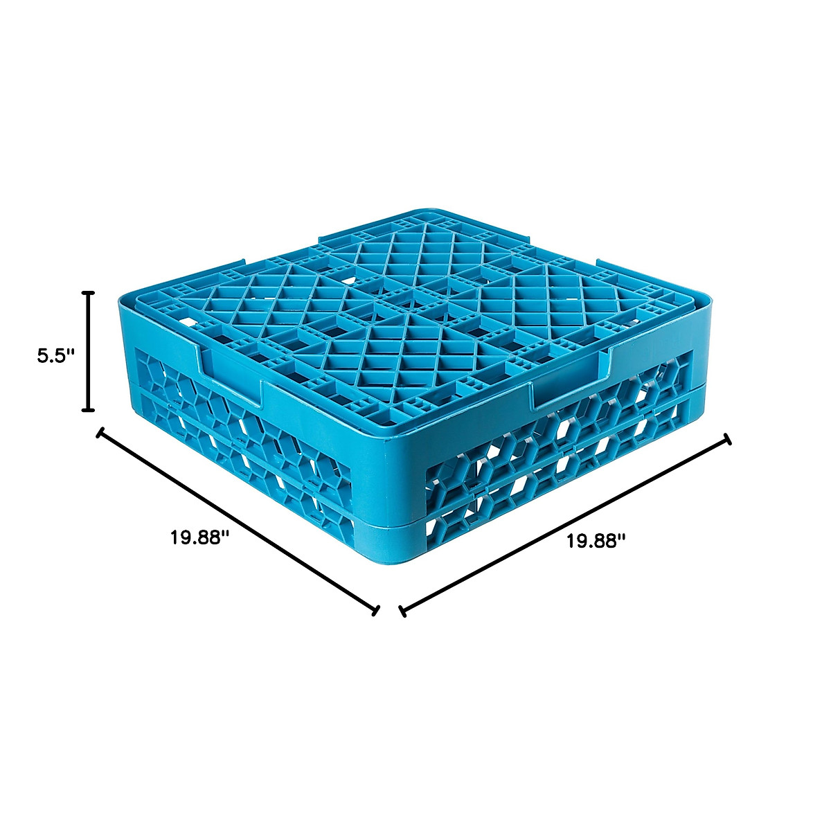CFS OptiClean 16-Compartment Glass Rack with Extender for Commercial Dishwashers, Plastic, Carlisle Blue