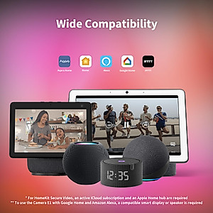 Aqara 2K Indoor Security Camera E1, Pan & Tilt, HomeKit Secure Video Indoor Camera, Two-Way Audio, Night Vision, Person Tracking, Wi-Fi 6, Plug-in Cam Supports HomeKit, Alexa and IFTTT