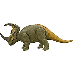 Mattel Jurassic World Dominion Roar Strikers Dinosaur Action Figure with Roaring Sound & Attack Action, Sinoceratops Dino Toy Includes Downloadable App & AR