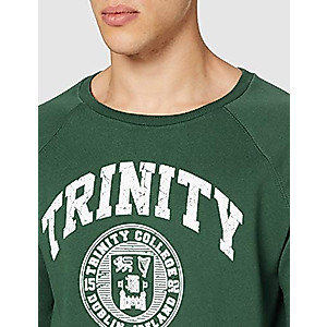 Bottle Green and White Trinity College Dublin Ireland Seal Sweatshirt (Green, XX-Large)