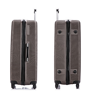 InUSA ROYAL Hardside Spinner Luggage with Ergonomic Handles | Spacious Travel Suitcase with Four Spinner Wheels and Studs | 32 Inch Extra Large Spinner Luggage | Brown