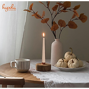 Hyoola 12 Pack Tall Taper Candles - 10 Inch Sahara Beige Dripless, Unscented Dinner Candle - Paraffin Wax with Cotton Wicks - 8 Hour Burn Time