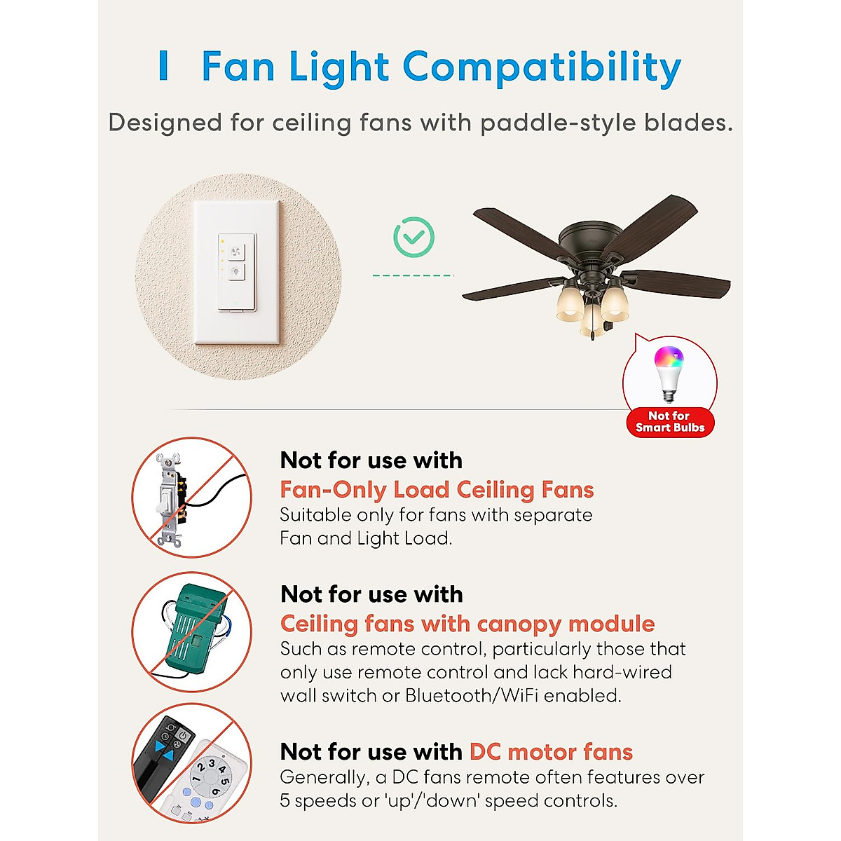 meross Smart Ceiling Fan Control & Dimmer Light Switch, Works w/Apple HomeKit, Alexa, Google & SmartThings, 4-Speed Fan Control, 2.4G Wi-Fi Fan and Light Switch Combo, Neutral Wire Needed, Single Pole