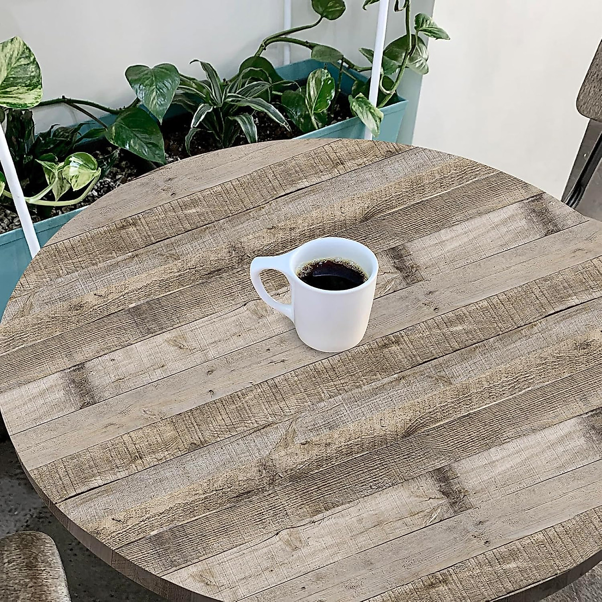 Anmon Wood Contact Paper 17.7" x 118" Peel and Stick Wallpaper, Grey Distressed Wood Wallpaper Shiplap Self Adhesive Removable Wall Paper, Wood Look Plank Rustic Natural Contact Paper for Wall