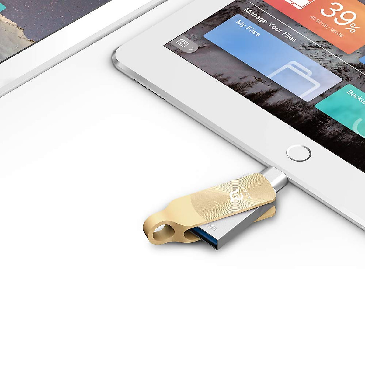 iKlips Duo+ Apple Lightning Flash Drive 128GB Gold