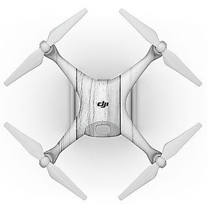 Design Skinz Design Skinz White & Gray Wood Planks Full-Body Wrap Decal Skin-Kit Compatible with The Drone DJI Phantom 4