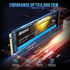 INLAND 8TB Performance Plus NVMe Internal Gaming SSD Solid State Drive - Gen4 PCIe, M.2 2280, DRAM Cache, 176-Layer TLC 3D NAND Flash, Up to 7000MB/s