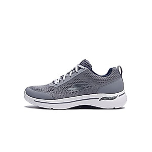 Skechers Men's Gowalk Arch Fit-Athletic Workout Walking Shoe with Air Cooled Foam Sneaker, Grey/Navy, 11.5 X-Wide