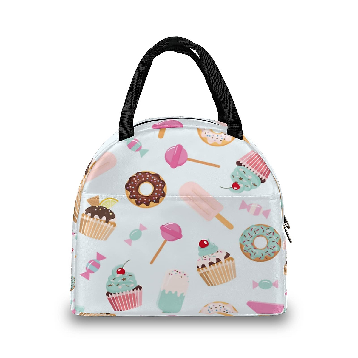 DJYQBFA Cupcake Donuts Lollipop Icecream Lunch Bag Reusable Soft Lunch Box for Adult Kids Insulated Meal Tote Kit Lunch Containers for Work School Picnic Outdoor