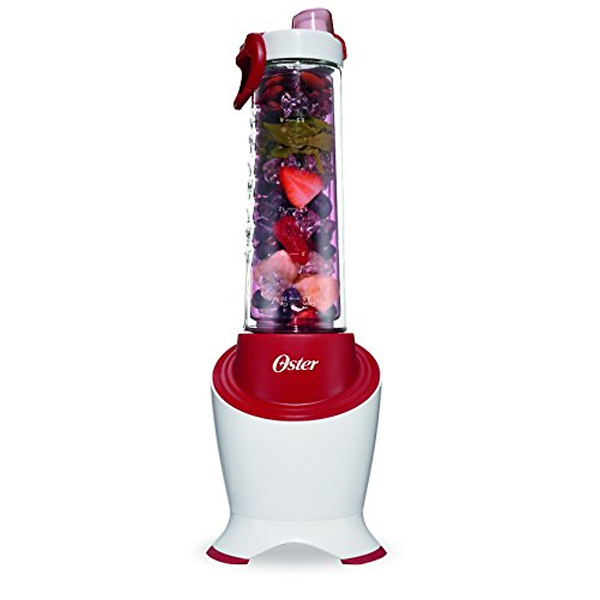 Oster MyBlend Pro Series Personal Blender with Condensation Free Bottle, Travel Clip and 4 Reusable Straws, Red, BLSTPB2-WRD