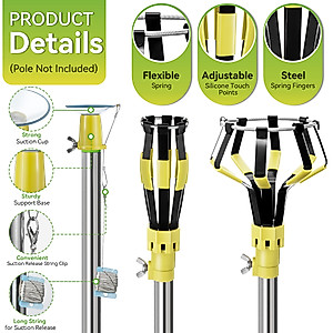 Dreyoo 3 Piece Set Light Bulb Changer, Standard Incandescent Bulb, Floodlight Bulb Changer and Suction Cup Light Bulb Changer Compatible with Standard Threaded Extension Pole (Pole Not Included)