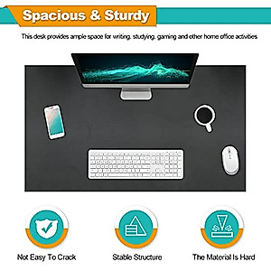 35/39/47 Inch Computer Desk Home Office Desk Writing Study Table Modern Simple Style PC Desk with Metal Frame Gaming Desk Workstation for Small Space (Black, 39 inch)