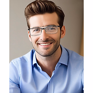 TERAISE Clip On Reading Glasses with Flip Up Function Metal full-Frame Clipped on prescription glasses Designed for myopia Fashion readers for men and women HD lens Portable glasses case(1.5X)