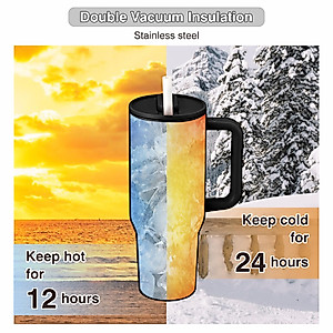 Pawtong 40oz Magnetic Lid Insulated Tumbler with Handle, 360° Rotating & Removable Cover, Leak-Proof Travel Mug with Soft Silicone Straw for Drivers, Commuters, Road Trips, Dishwasher Safe (Black)