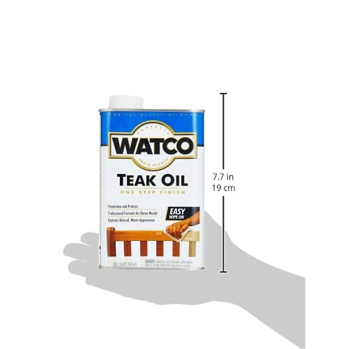 RUST-OLEUM, Quart Watco A67141 Teak Oil Finish, Clear, 32 Fl Oz