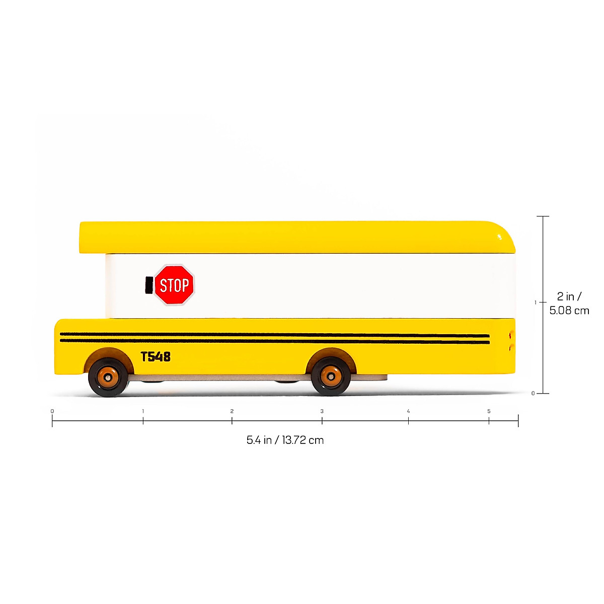 Candylab Toys - CANDYCAR® World Collection - Premium Handcrafted Wooden Car Toy - School Bus