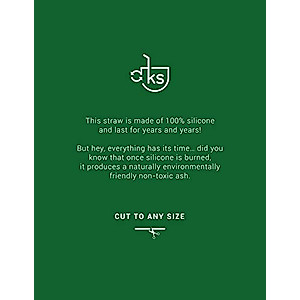 KoffieStraw Reusable Straws | 2-Pack Straws with Stainless Steel Cleaning Brushes | Long Lasting & BPA-Free Standard Size Straws for Coffee, Tea, Milk, Cold and Hot Drink | Black - 8", 10"