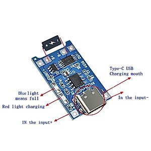 diymore 5pcs TP4056 Type-C USB 5V 1A Battery Charger Module Charging Board with Dual Protection Functions
