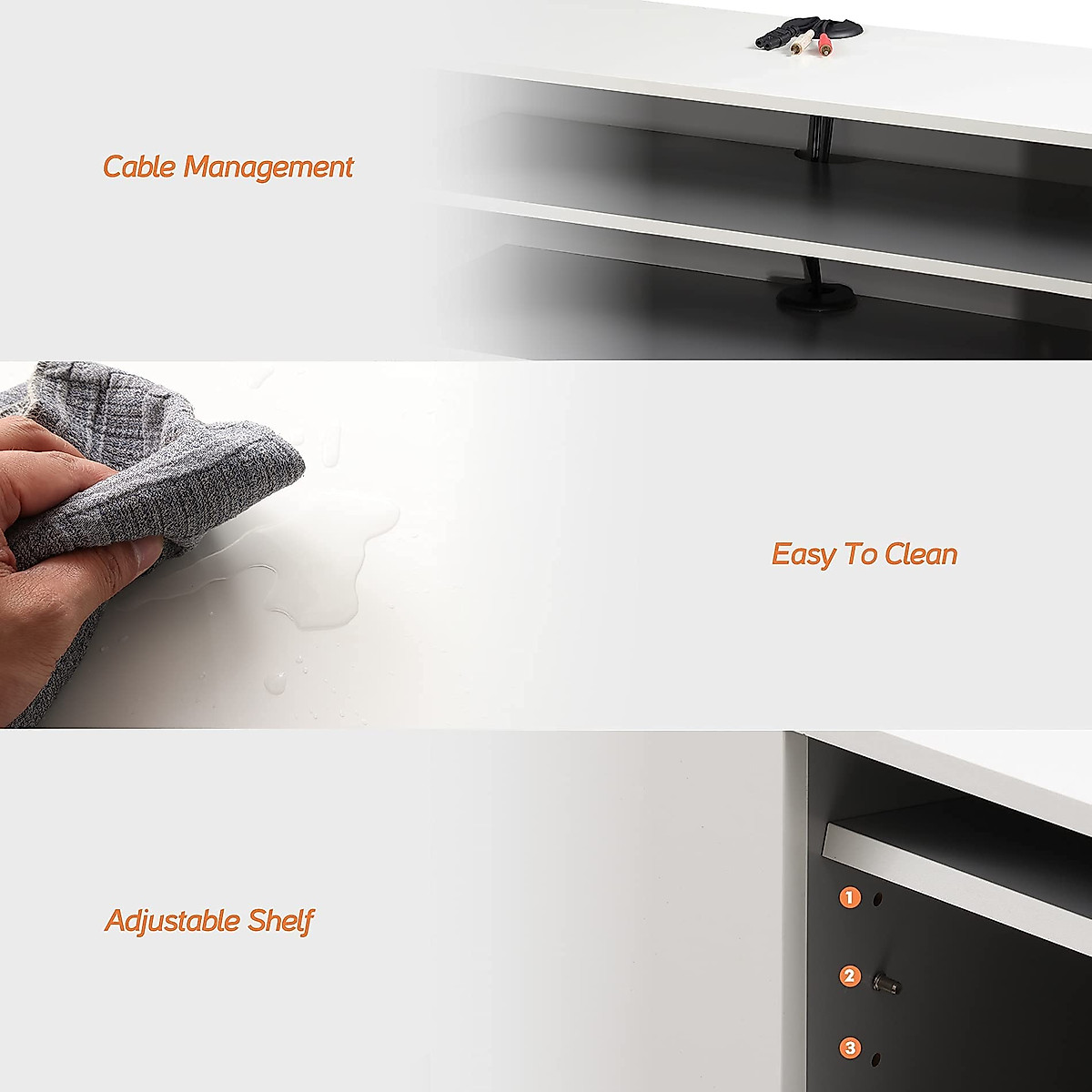 WAMPAT White Floating Entertainment Center for Wall, Floating TV Shelf Wood Media Console Storage TV Cabinet Hutch Under TV for Living Room, White, 39.4 Inch