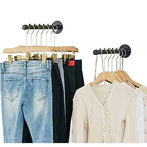 2 Pcs Industrial Pipe Clothing Bar,Wall Mount Clothes Rack for Hanging Clothes - Wall Clothing Rods for Retail Boutique Display (14 in)