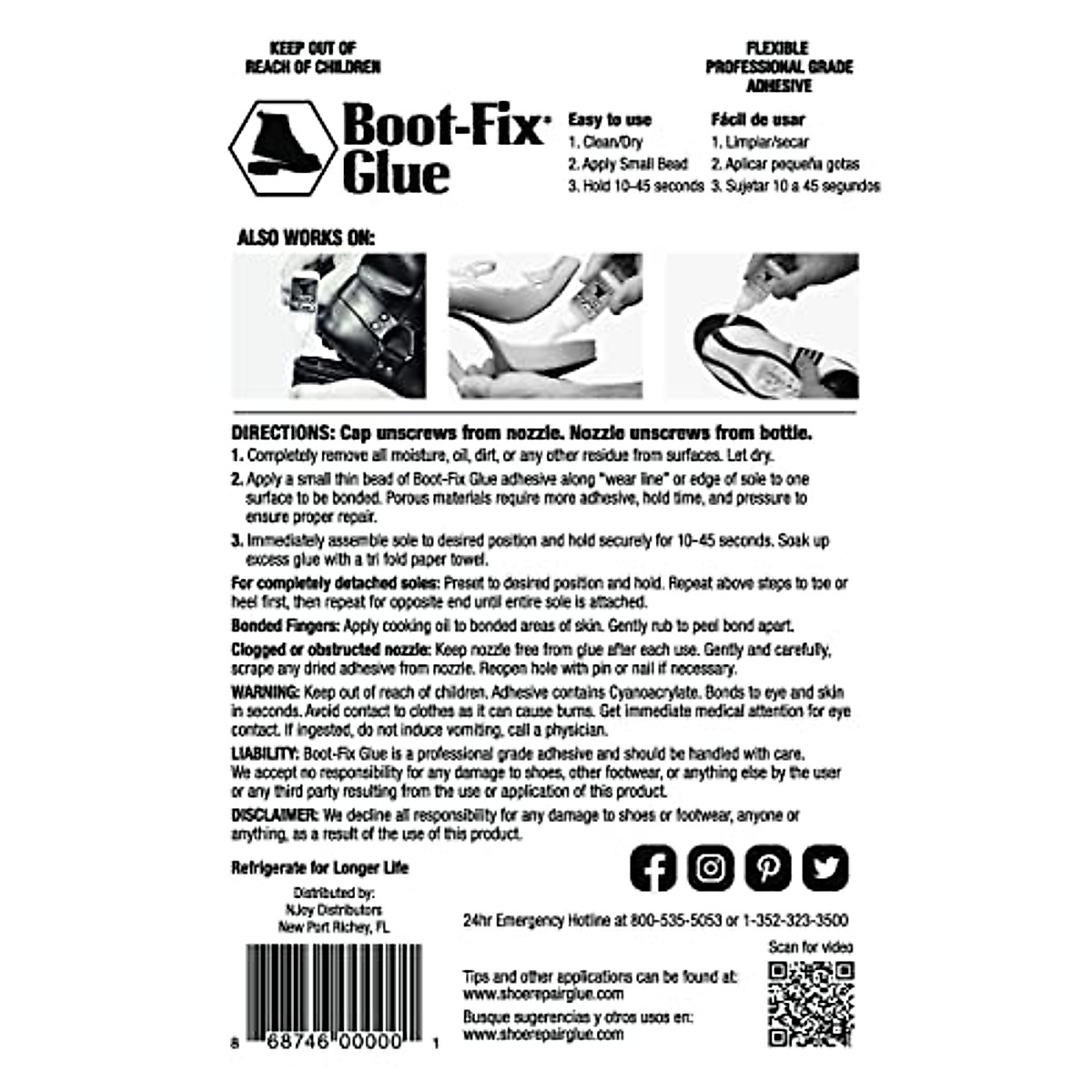 Boot-Fix Shoe Glue: Instant Professional Grade Shoe Repair Glue