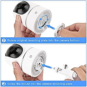 2Pack Adjustable Wall Mount for Eufy Security Solo IndoorCam P24 and S220, No-Drill Mounting Bracket for Eufy Security Indoor Cam Pan & Tilt - White