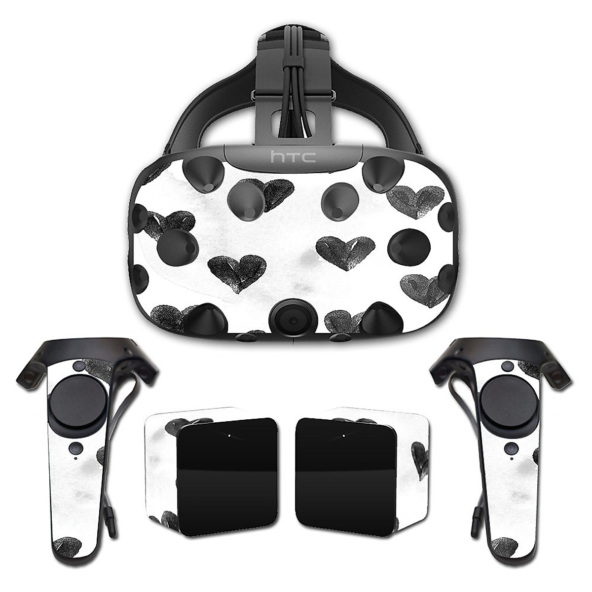 MightySkins Skin Compatible with HTC Vive Full Coverage - Ink Hearts | Protective, Durable, and Unique Vinyl Decal wrap Cover | Easy to Apply, Remove, and Change Styles | Made in The USA