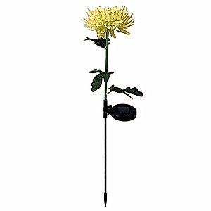 WYBFZTT-188 2pcs LED Solar Light Artificial Chrysanthemum Simulation Flower Outdoor Garden Lawn Stakes Lamps Yard Art for Home Courtyard Decoration (Color : A)