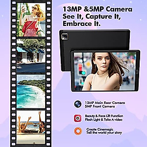 ANTEMPER Tablet 10 Inch 2 in 1 Tablet with Keyboard 4GB RAM 64GB ROM 128GB Expansion, 13MP Camera, 5G WiFi, Bluetooth Mouse, Stylus, HD Display, 6000 mAh Battery, OTG, (Black)