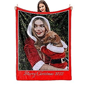 MNVNMS Custom Blankets with Photos - Personalized Picture Blankets for Adults, Kids, Baby - Customized Christmas, Birthday Gifts for Women, Men, Boys and Girls 40"x50"