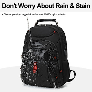 Laptop Backpack for Men - Stylish College Bookbag for 15.6-Inch Laptop,Black (Black, 15.6)