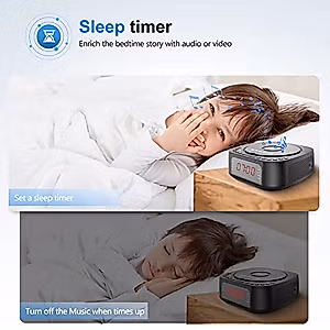 Kuephom CD Players for Home with Alarm Clock,Boombox CD Player with Bluetooth and Radio,DVD Players for TV,USB Ports for Playing and Charging,RCA ouput displaying Video and Picture,with Remote