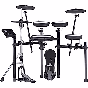 Roland TD-07KVX Electronic V-Drums Kit – with VH-10 Floating Hi-Hat and Best-Ever Cymbals – Bluetooth Audio & MIDI – 40 Free Melodics Lessons,Black