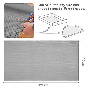 3 Rolls EVA cabinet liner, Non-slip Shelf Liners for kitchen Cabinets, Waterproof Cupboard Drawer Cushion Mats, DIY Multipurpose Antifouling Pads,17.7"x59"-Transparent