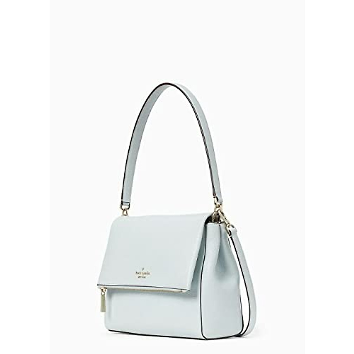 Kate Spade NY Pebbled Leather Medium Flap Shoulder Bag in Hazy Morning