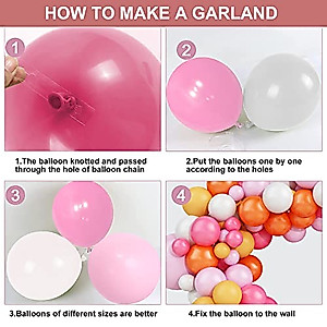 Pink Balloons Garland Arch Kit, Pink Yellow Orange Balloon Garland Balloons Arch Kit, Latex Party Balloons For Girls Birthday Party Baby party Shower Weddding Graduation Decoration Party Supplies