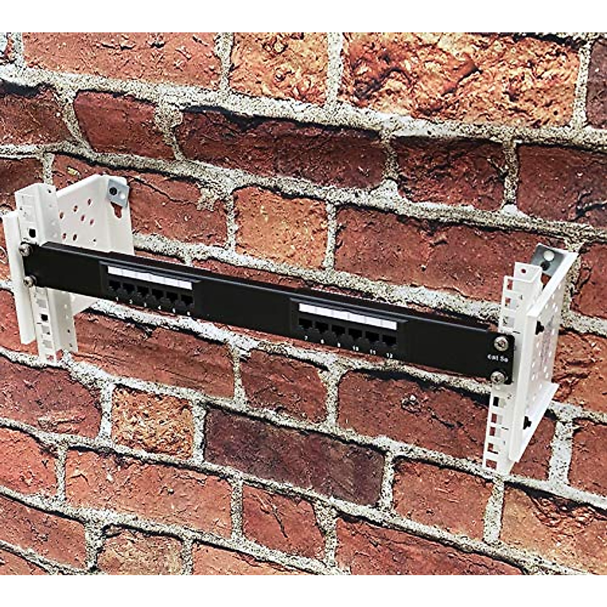 KENUCO 19 Inch Vertical Ends Wall Mount Rack Wall Mountable Server Rack w/Hardware Black (19'' X 4U White)