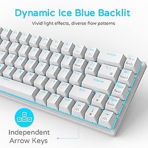 RK ROYAL KLUDGE RK G68 2.4Ghz Wireless/Bluetooth/Wired 65% Mechanical Keyboard, 68 Keys Hot Swappable Brown Switch Gaming Keyboard for Win/Mac