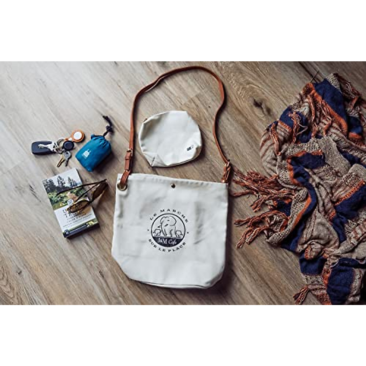 Canvas Tote Bag With Pockets, Adjustable Faux Leather Strap & Magnetic Closure - Everyday Chic Cotton Washable Heavy Duty Tote Bag Purse With Zippered Interior Pocket & Matching Accessory Pouch