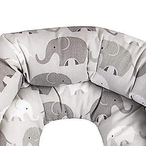 Boppy Head Support Noggin Nest, Gray Elephant Plaid, For 3- or 5-point Harness Systems, Helps Prop Baby’s Head In Bouncers, Strollers And Swings, 0-4 months