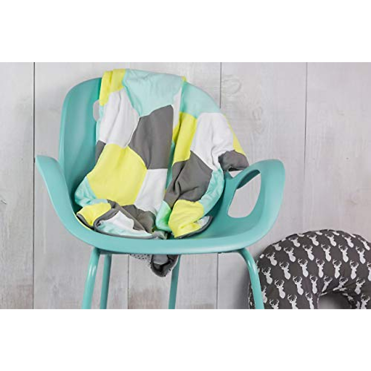 Maternity Breastfeeding Pillow Cover by Danha-Newborn Baby Feeding Cushion Case-Cute Donut Shape Wedge Pillow-Best Infant Support-for New Moms-Deer Head Prints Slipcover-Breathable Soft Fabric