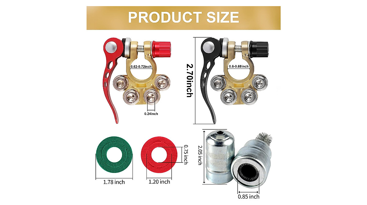 SINGARO 4-Way Car Battery Terminal Connector - Fast Install, High Quality