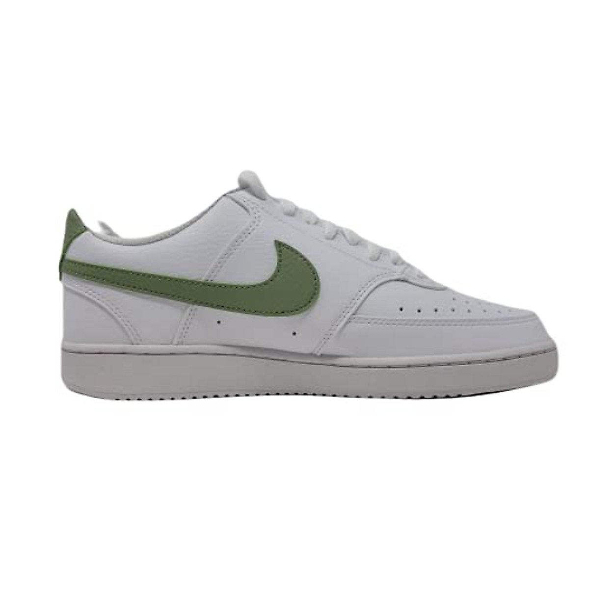 Nike Mens Court Vision Low Lifestyle Sneakers, White/Oil Green-Medium Olive, 12 M US