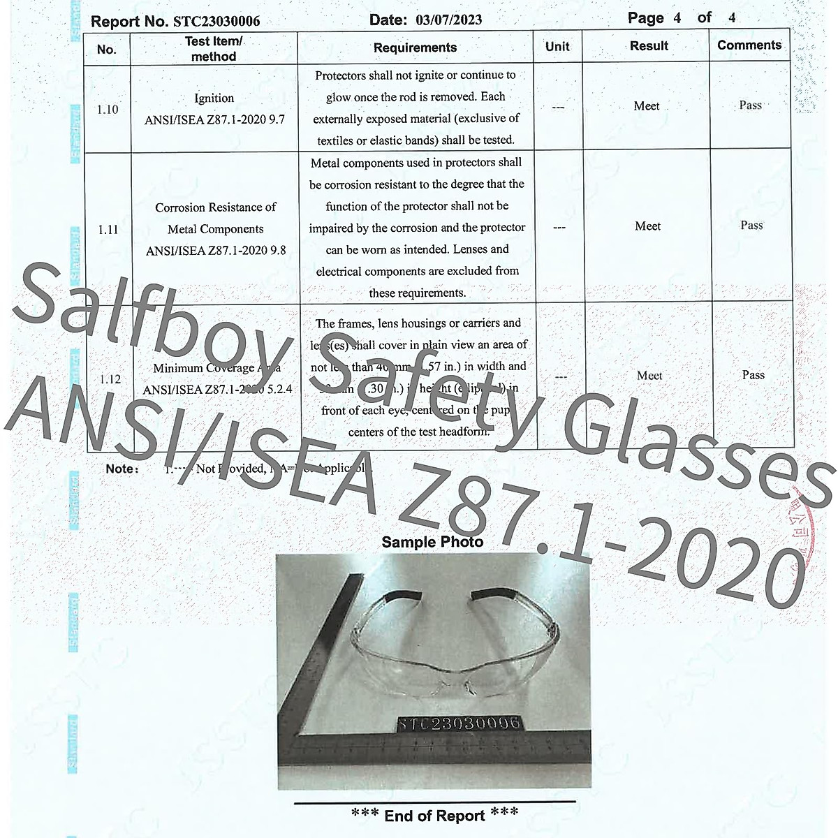 Salfboy Safety Glasses ANSI Z87.1 Scratch Resistant Glasses for Women Man Lab Goggles Eye Protection