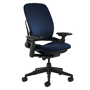 Steelcase Leap Office Chair, Black Frame and Buzz2 Navy Fabric