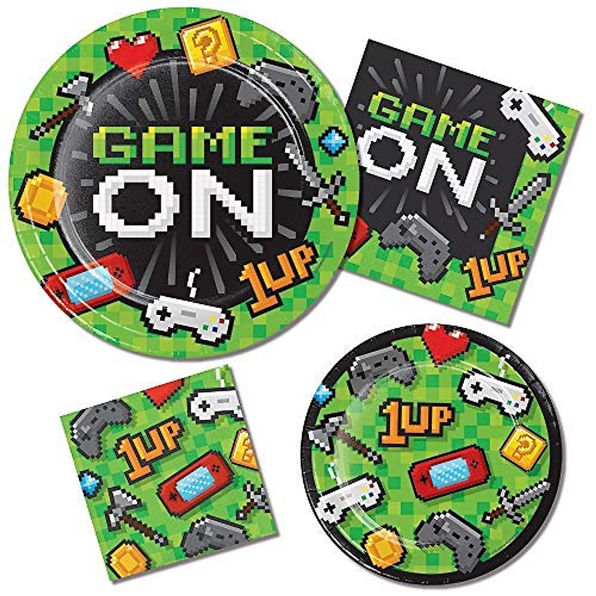 Creative Converting Video Game Party Napkins, 5", Multicolor